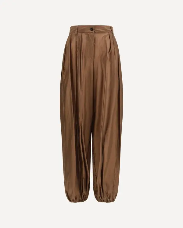 THE LATEST Lightweight Muslin Wide Leg Pants - Brown