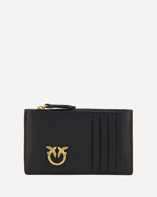 Pinko Airone Leather Cardholder - Black