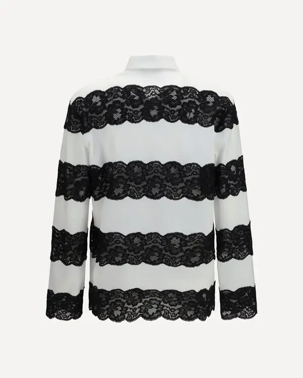 Dolce & Gabbana Long-sleeve Lace Trimmed Polo