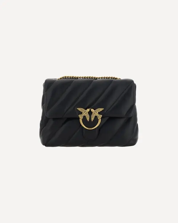 Pinko Love Puff Quilted Leather Shoulder Bag - Black