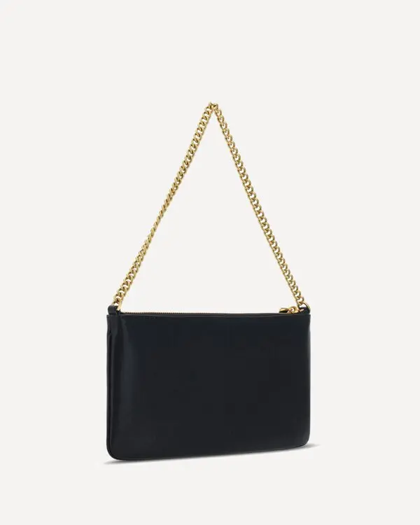 Pinko Leather Shoulder Bag With Chain Strap
