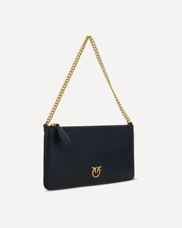 Pinko Leather Shoulder Bag With Chain Strap