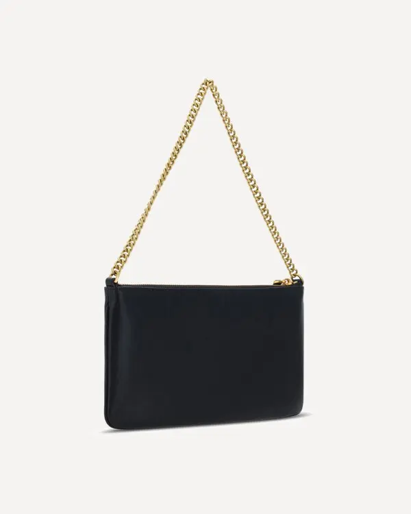 Pinko Leather Shoulder Bag With Chain Strap