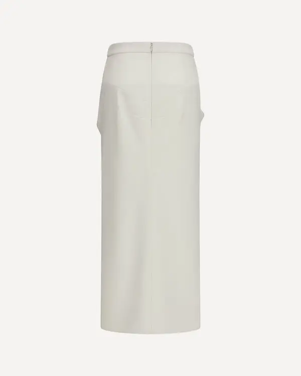 Givenchy Long Draped Wool And Mohair Skirt - White