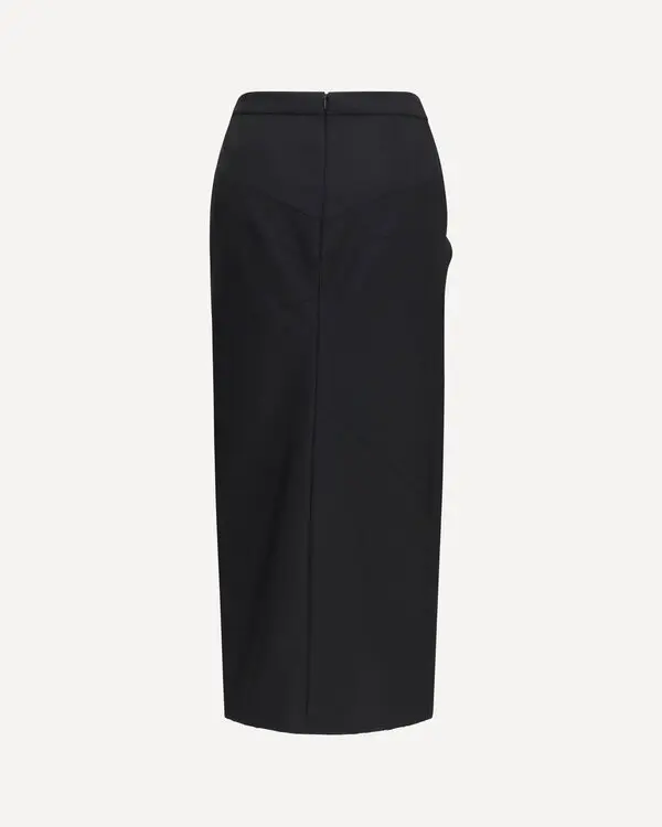 Givenchy Draped Midi Skirt In Double-faced Wool And Mohair