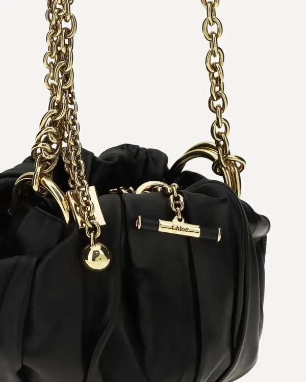 Chloé Plissé Shoulder Bag In Lambskin Leather