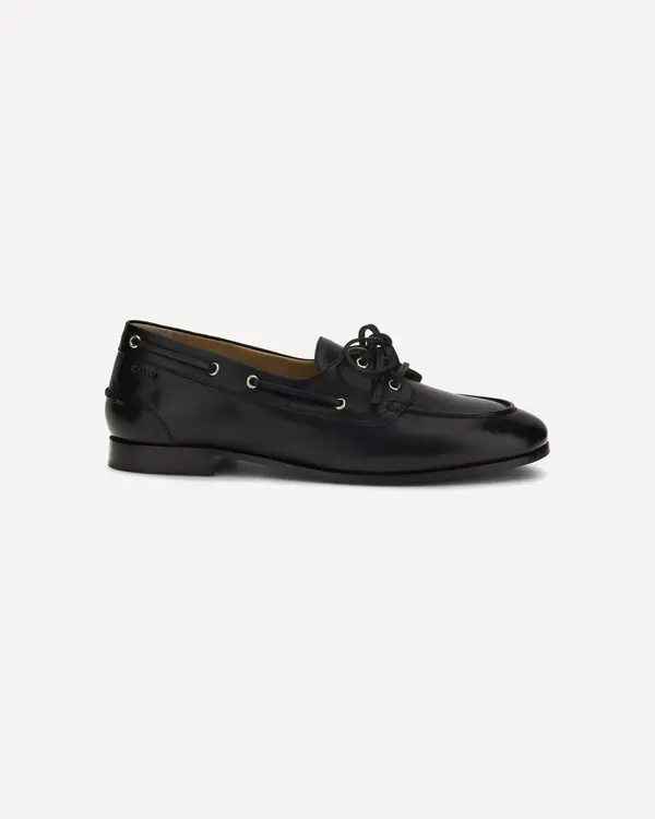 Bally Plume Leather Loafers - Black