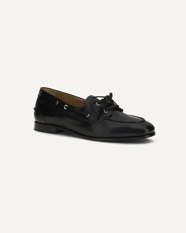 Bally Plume Leather Loafers - Black