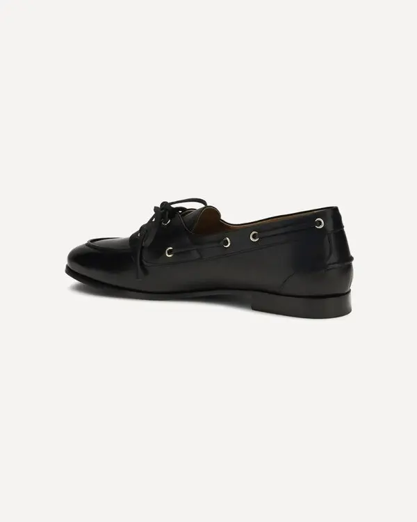 Bally Plume Leather Loafers - Black