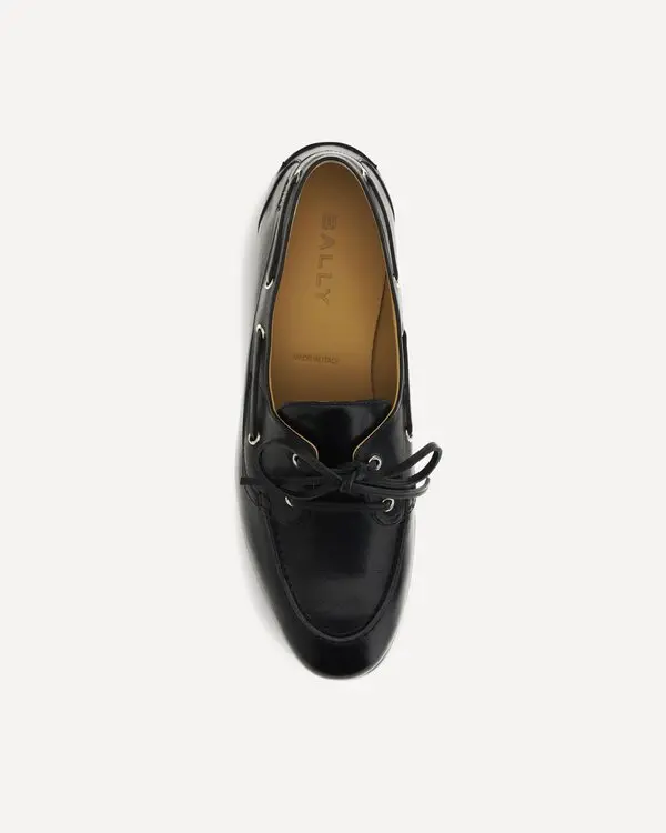 Bally Plume Leather Loafers - Black