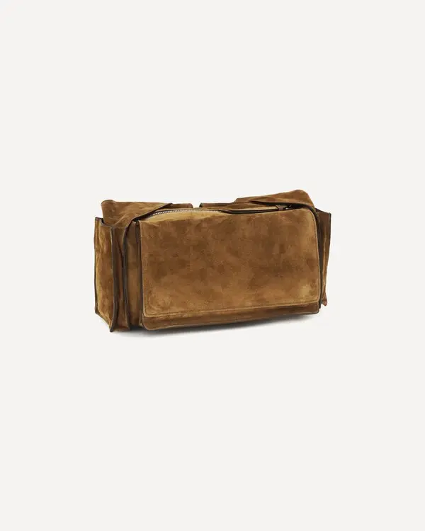 Miu Miu Utilitaire Suede Shoulder Bag - Brown