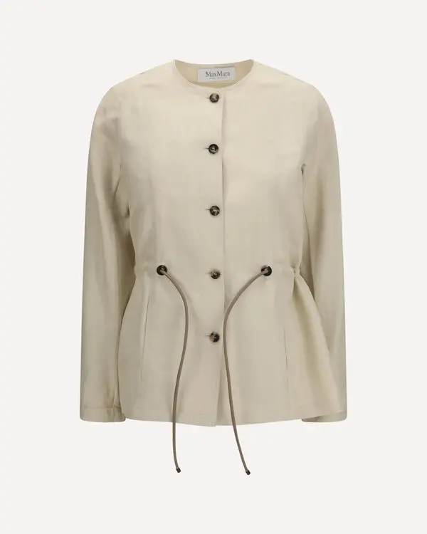 Max Mara Linen And Silk Blend Jacket - Beige
