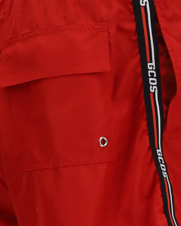 Gcds Logo Detail Swim Shorts - Red