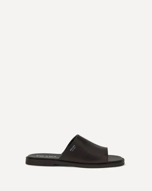 Prada Leather Slide Sandals