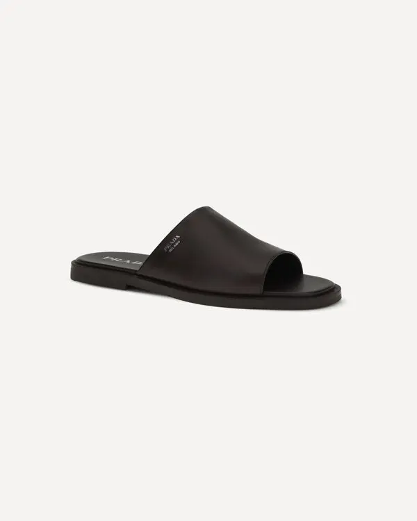 Prada Leather Slide Sandals