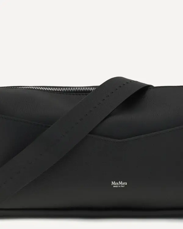 Max Mara Skipper Leather Shoulder Bag - Black