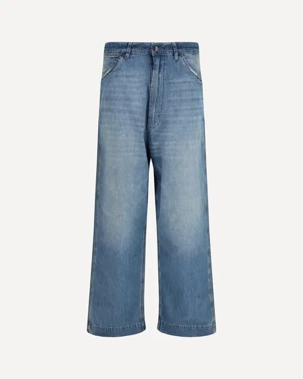 MARGIELA Maison Patchwork Detail Wide Leg Jeans