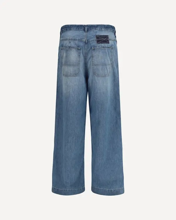 MARGIELA Maison Patchwork Detail Wide Leg Jeans