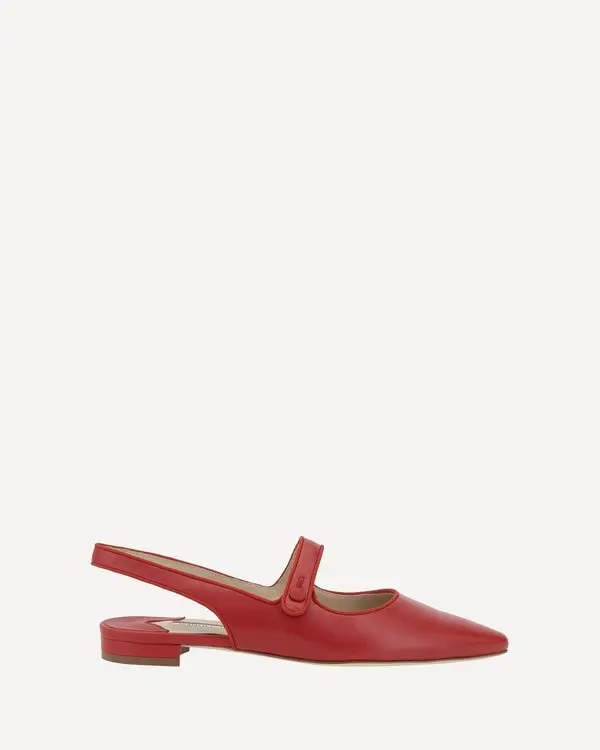 Manolo Blahnik Campariflatsli Leather Ballerinas