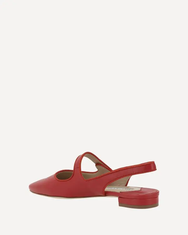 Manolo Blahnik Campariflatsli Leather Ballerinas