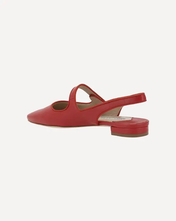 Manolo Blahnik Campariflatsli Leather Ballerinas
