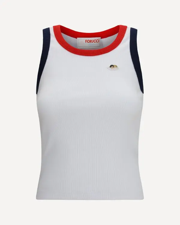 Fiorucci Angels Patch Tank Top With Contrast Trims