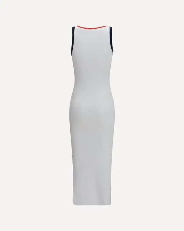 Fiorucci Ribbed Cotton Midi Dress With Contrast Trim And Angel Appliqu