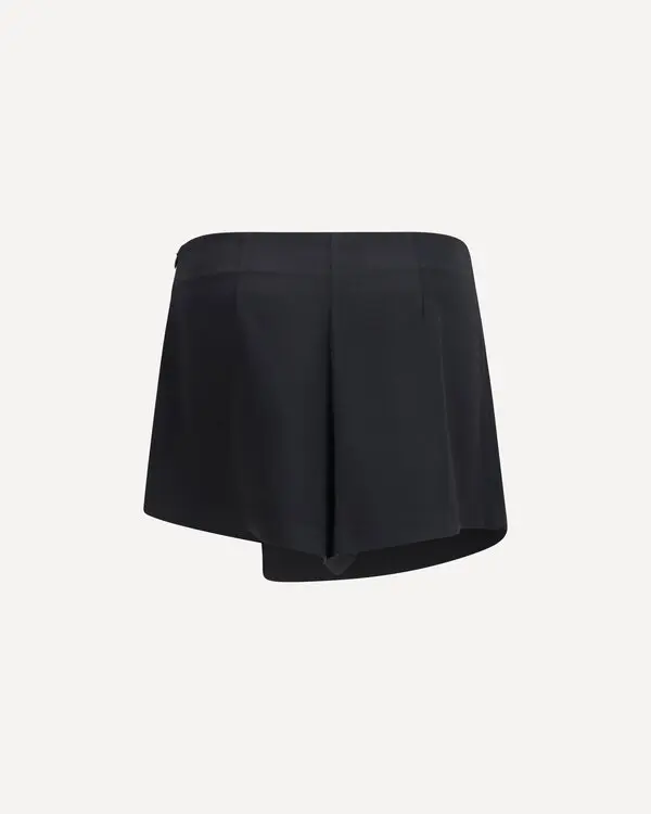 Gcds Satin Mini Skirt-shorts With Logo Trim