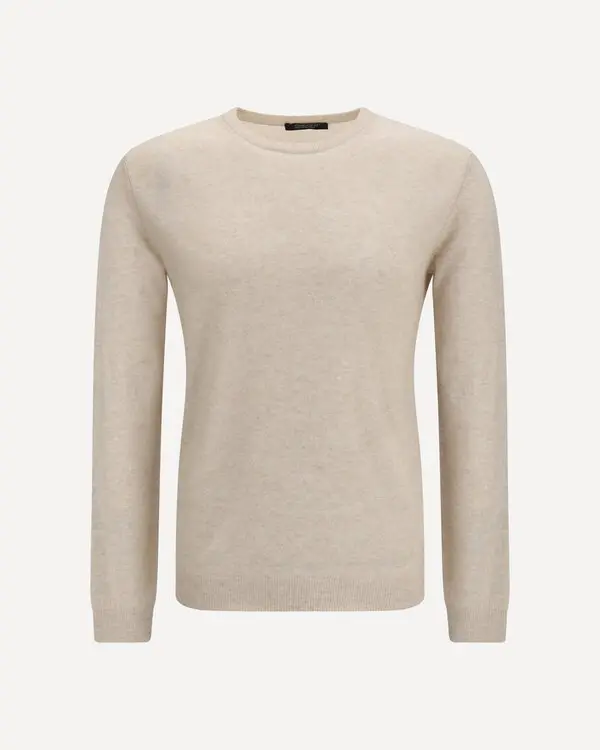 ARAGONA CASHMERE Crewneck Sweater In Cashmere And Linen