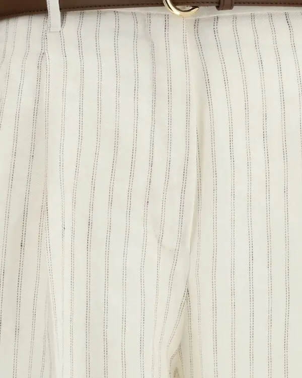 Max Mara Striped Linen Wide-leg Trousers