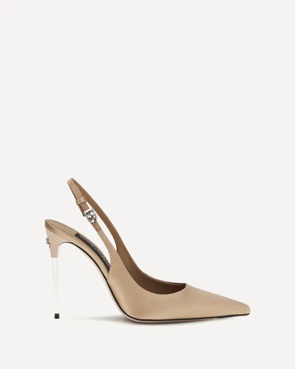 Dolce & Gabbana Satin Slingback Pumps With Metal Heel