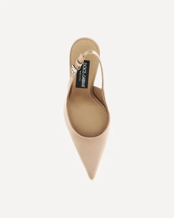 Dolce & Gabbana Satin Slingback Pumps With Metal Heel