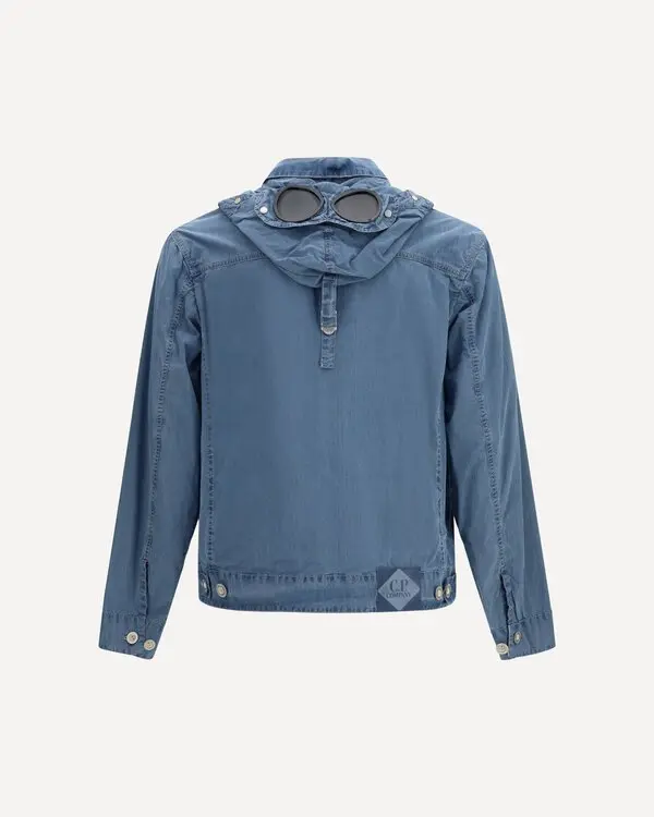 C.P. COMPANY 50 Fili Indigo Bleached Goggle Jacket - Blue