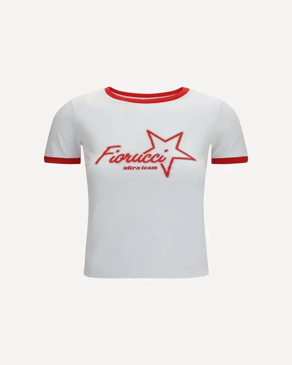 Fiorucci Cotton T-shirt With Glitter Star Logo Print