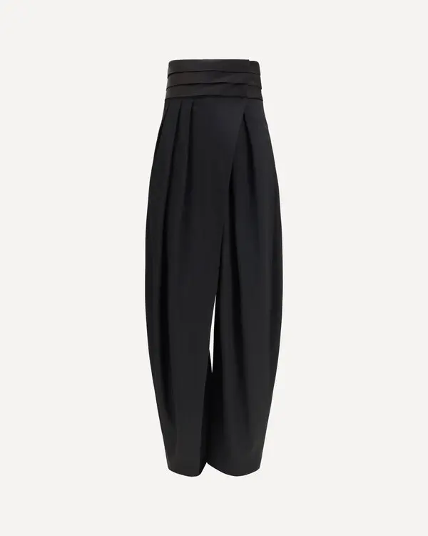 Alaïa Rounded Tuxedo Wool Pants