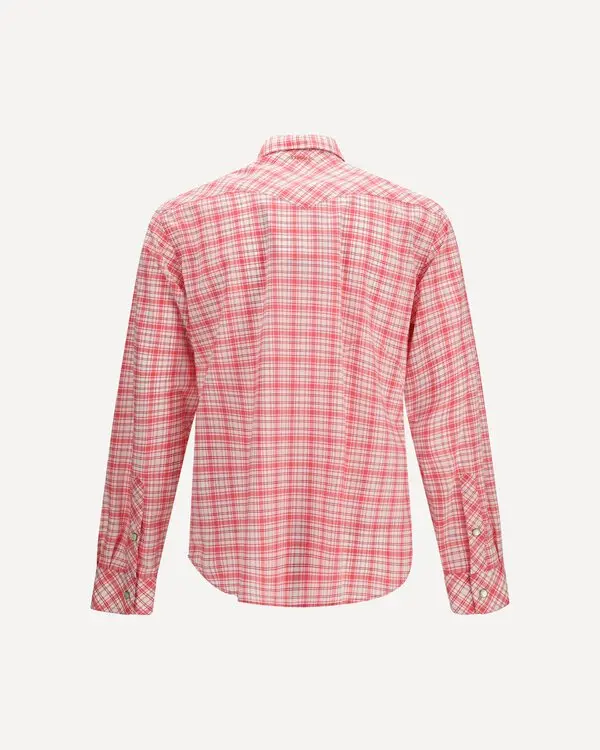Versace Slim Checked Cotton Poplin Shirt - Red