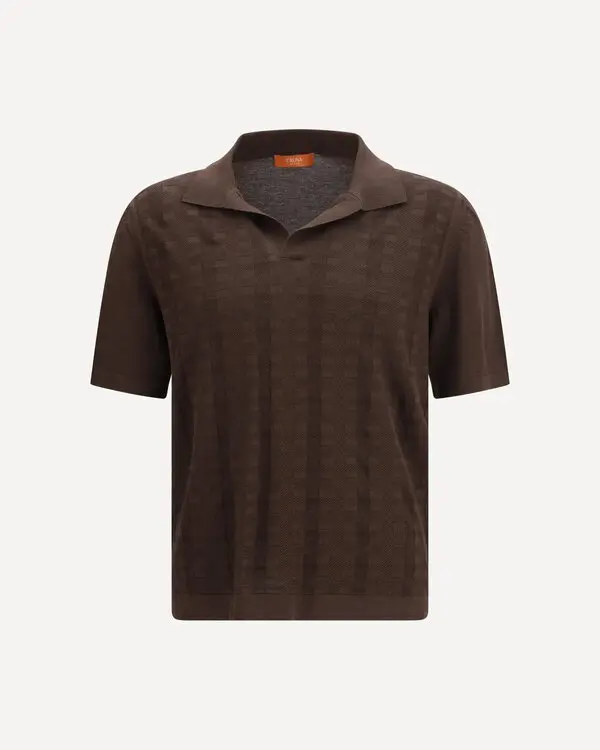 CRUNA Levanti V-neck Knit T-shirt - Brown