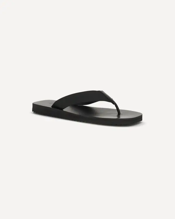 Senso Flat Rubber Sole Flip Flop Sandals - Black