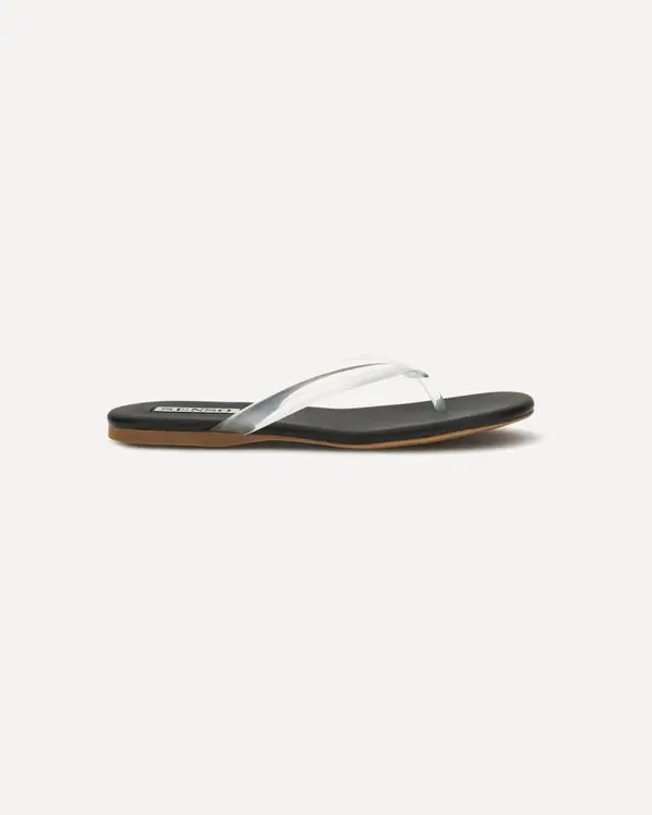 Senso Leather And Rubber Flip-flop Sandals With Transparent Thong