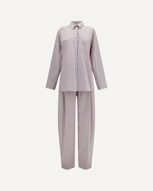 Andamane Wendela Striped Shirt And Pants Set