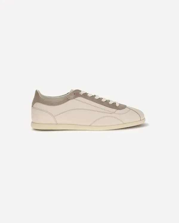 Brunello Cucinelli Leather And Suede Sneakers With Slim Sole