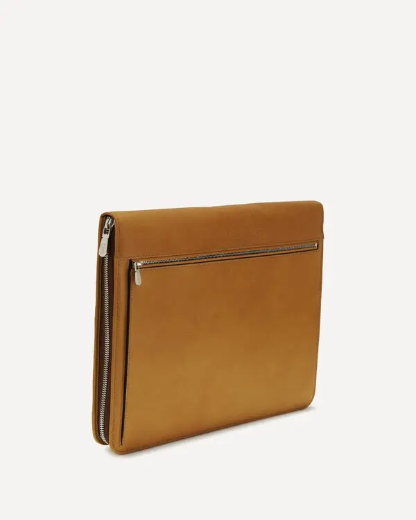 Brunello Cucinelli Leather Laptop Case - Brown
