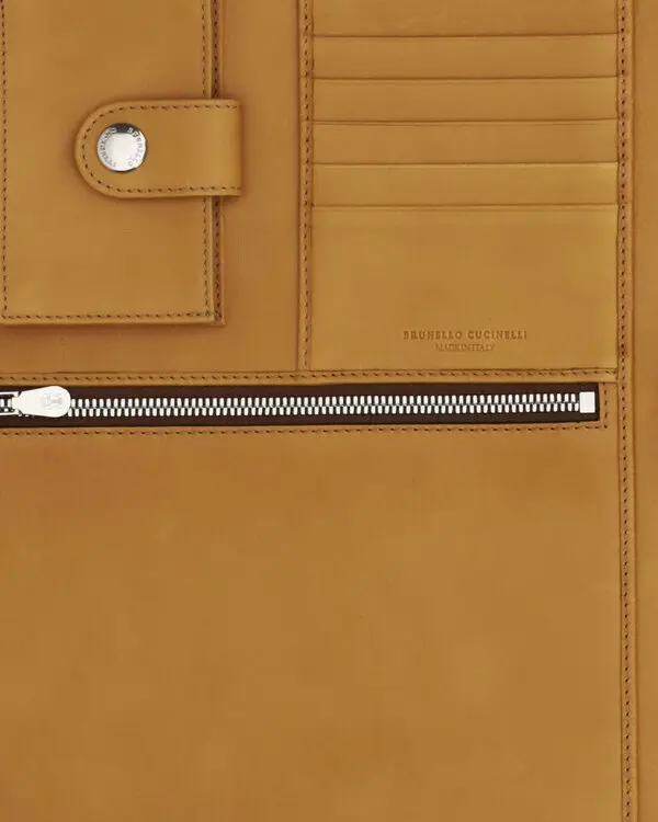 Brunello Cucinelli Leather Laptop Case - Brown