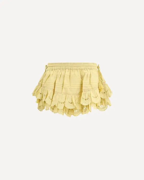 MARANT ETOILE Marant Étoile Puria Ruffle Shorts With Eyelet Embroidery