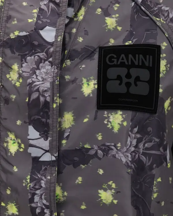 GANNI Ultralight Nylon Jacket With Floral Print - Multicolour