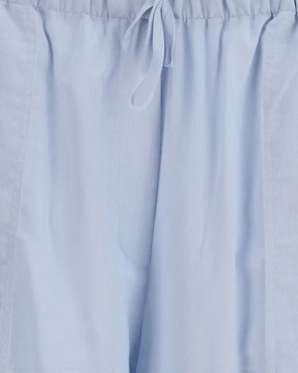 TOTEME Cotton And Linen Blend Palazzo Pants - Light Blue