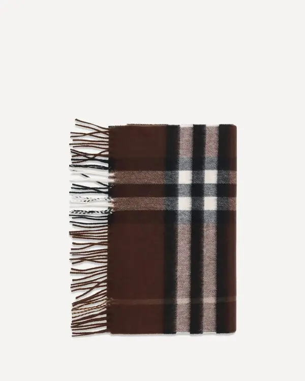 Burberry Cashmere Archive Check Scarf - Brown