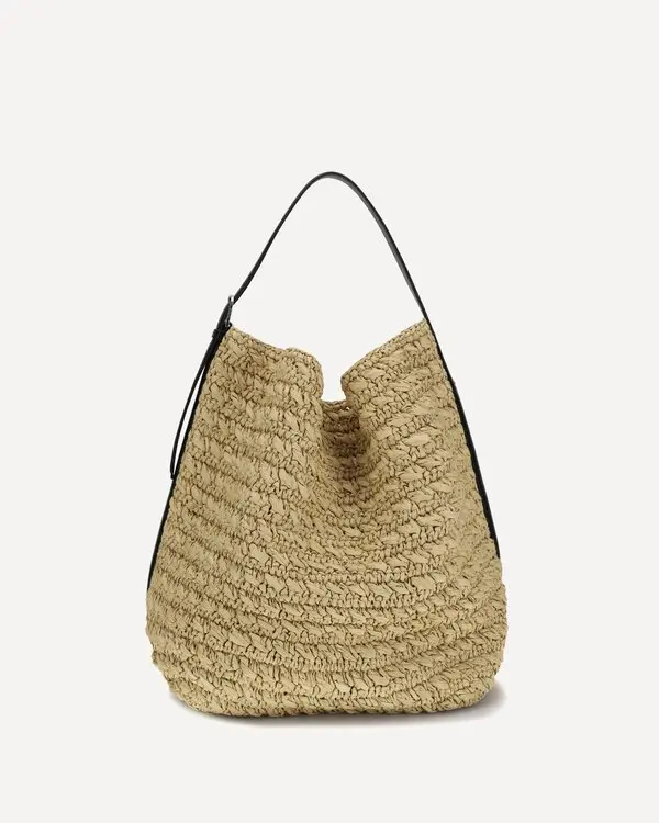 TOTEME Paper Raffia Tote Shoulder Bag - Beige