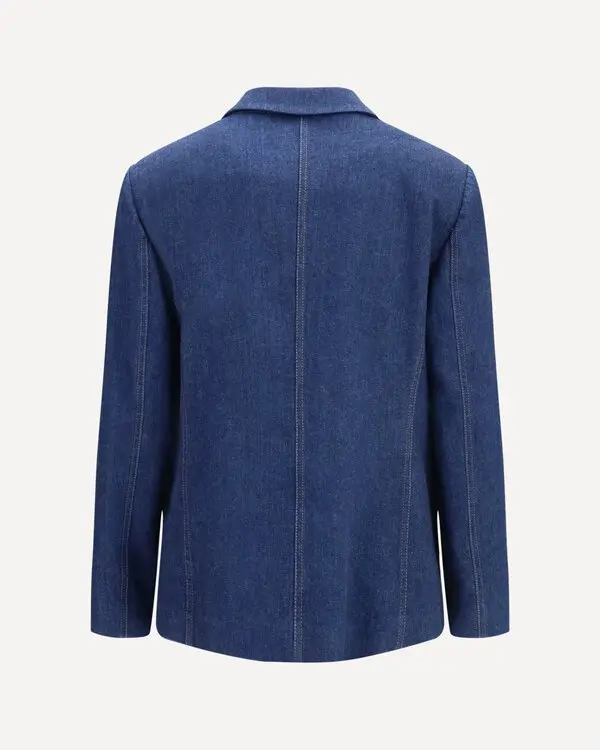 Giorgio Armani Single-breasted Denim Blazer - Blue