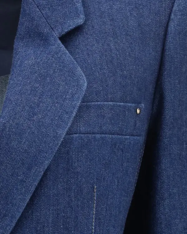Giorgio Armani Single-breasted Denim Blazer - Blue